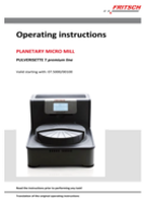 Planetary Micro Mill PULVERISETTE 7 premium line / 下载 - fritsch.de